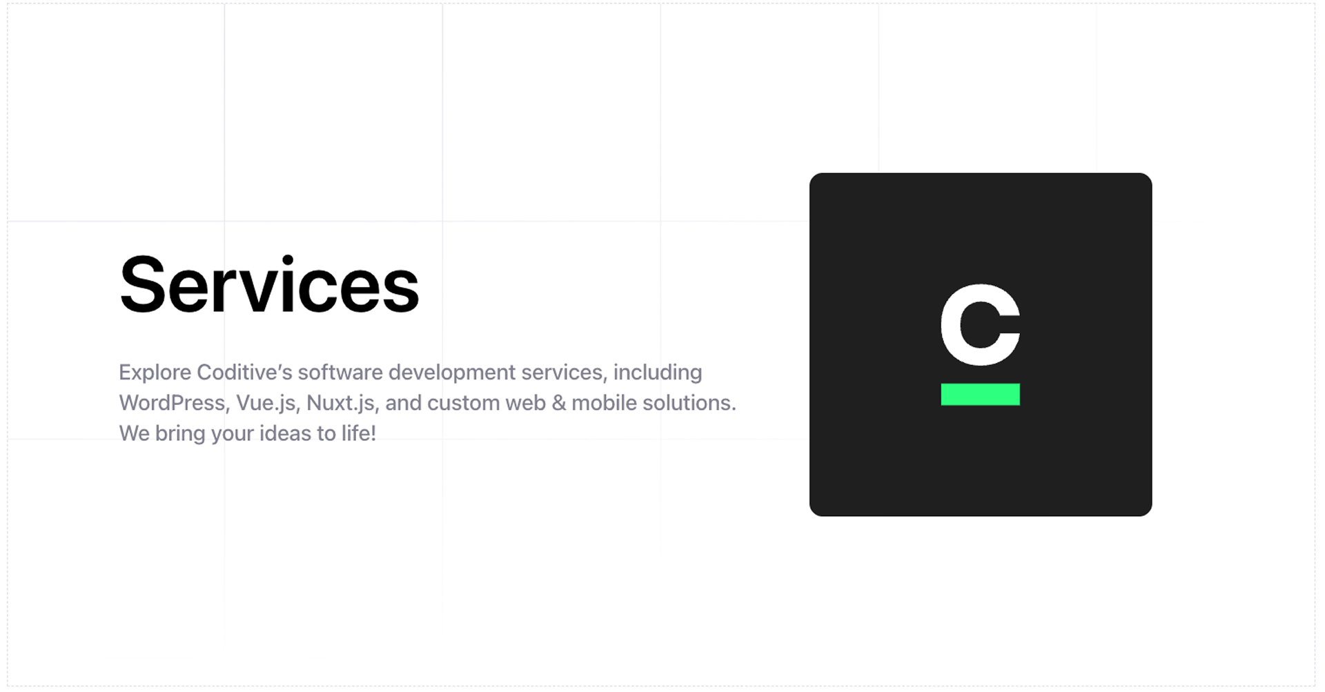 WordPress, Nuxt and Vue Development Services - Coditive
